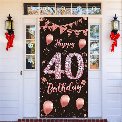 Lnlofen 40th Birthday Door Cover Banner Decorations For Women Large