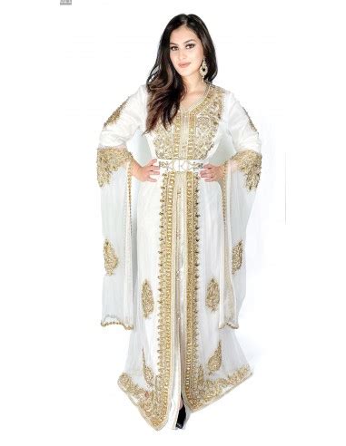 Caftan Blanc Robe Oriental Kaftan Moderne Chic Robe Dubai Caftan