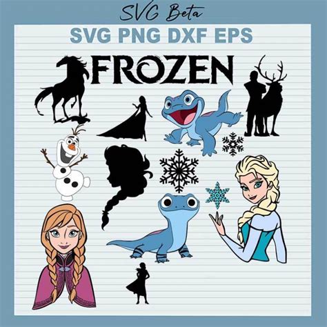 Frozen Elsa Characters SVG Frozen Characters SVG Elsa SVG PNG DXF Cut