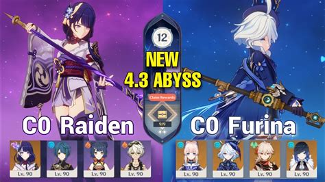 New 4 3 Spiral Abyss Floor 12 C0 Rational Furina Mono Hydro