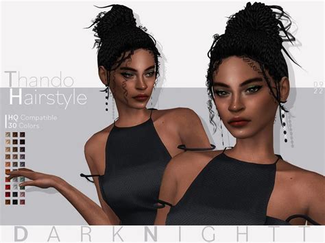 DarkNighTt S Thando Hairstyle Sims Hair Sims 4 Black Hair Sims 4