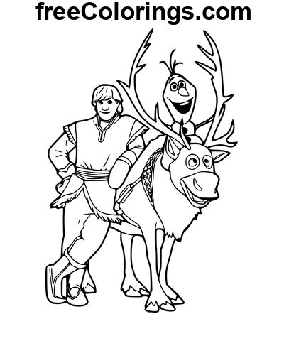 Kristoff Y Sven Con Olaf Dibujos Para Colorear Imprimibles Gratis