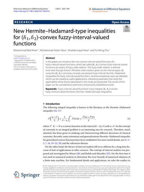 pdf new hermite hadamard type inequalities for h1 h2 convex fuzzy interval valued functions