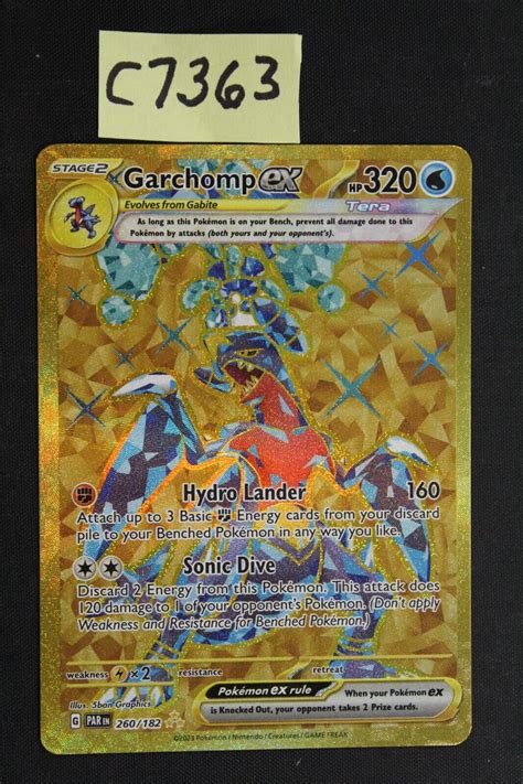 Pokemon Garchomp Ex Paradox Rift Hyper Rare Gold Holo
