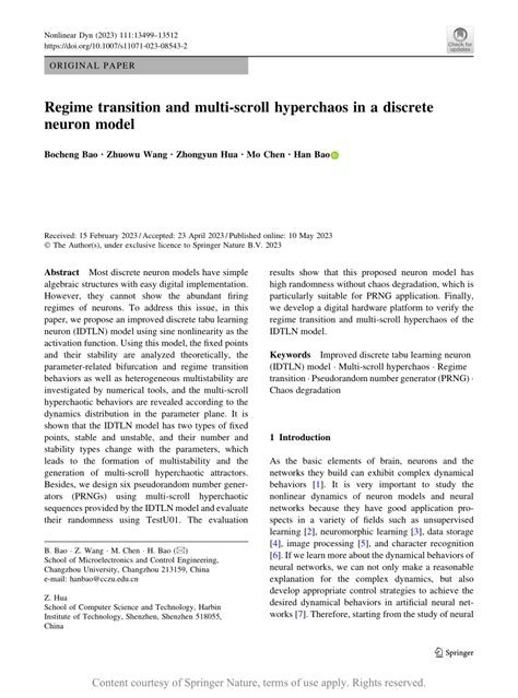 regime transition and multi scroll hyperchaos in a discrete neuron model request pdf