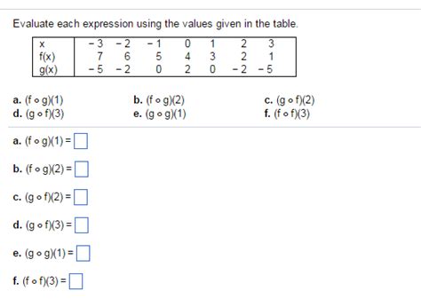 solved evaluate each expression using the values given in
