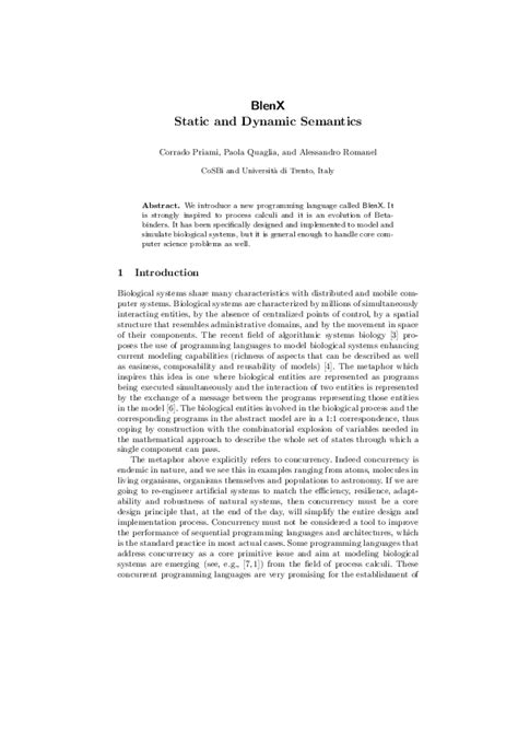 pdf blenx static and dynamic semantics paola quaglia