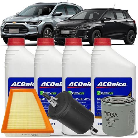 Kit Oleo 5w30 Acdelco Filtros De Ar Óleo Combustível Gm Onix Tracker