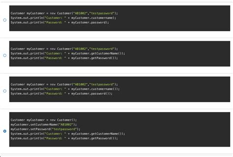 Solved Given The Following Class What Sets Of Statements Chegg