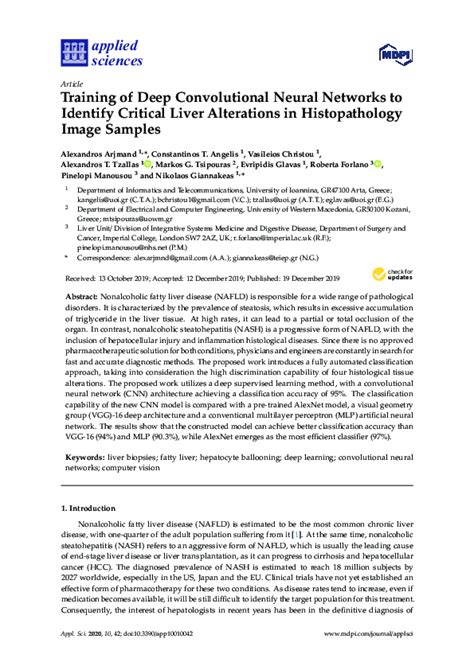 pdf training of deep convolutional neural networks to identify critical liver alterations in
