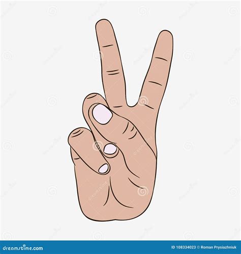 Peace And Victory Hand Gesture Sign Vector Stock Vector