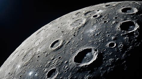 Photographie De La Surface De La Lune Mettant En Valeur Ses Montagnes