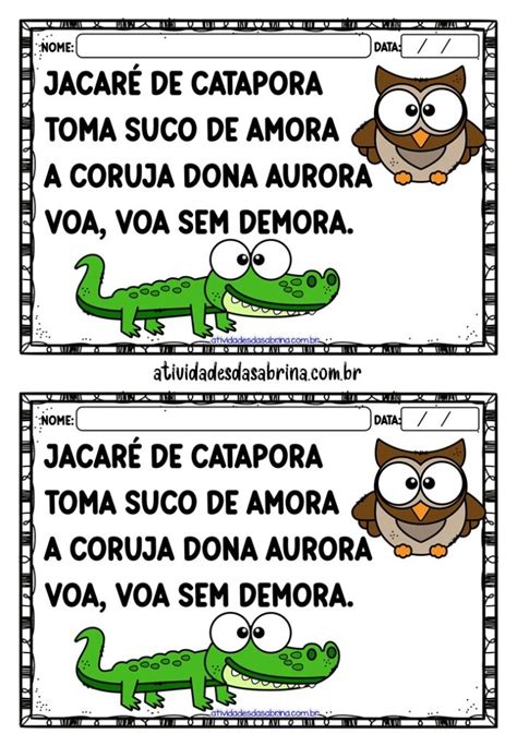 Atividades Parlenda 1º e 2º ano