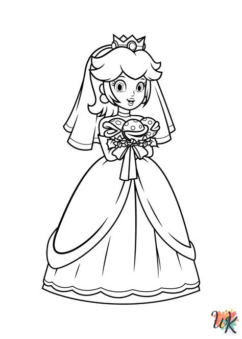 Coloriage Princesse Peach à imprimer gratuit pour fans