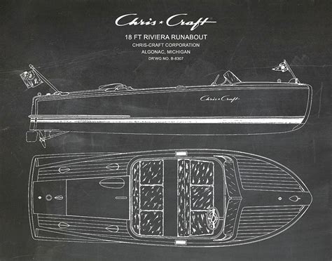 1950 S Chris Craft Riviera Runabout Print Chris Craft Etsy