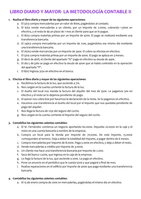 Ejercicios Asignatura Técnica Contable Grado Medio LIBRO DIARIO Y