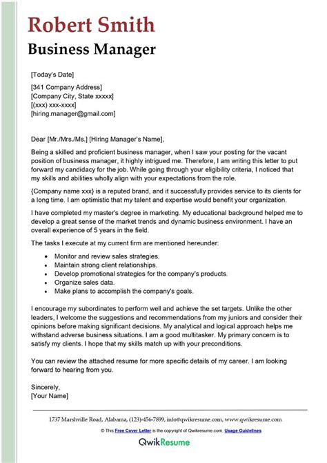 Top Notch Tips About Business Management Cover Letter Examples