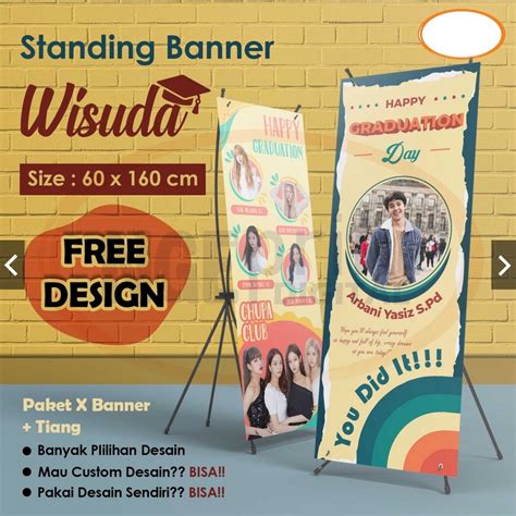 Jual Banner Wisuda Custom Free Design Cetak X Banner Wisuda X Banner