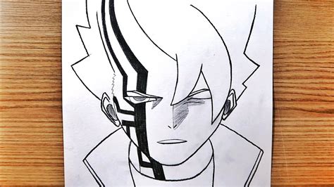 How To Draw Boruto Otsutsuki Mode Easy Anime Sketch Art Tutorial M
