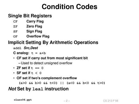 machine level programming ii control flow sept 9 ppt download