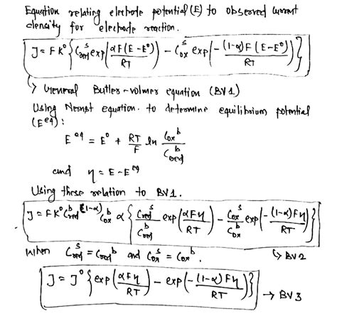 Solved Show That The Butler Volmer Equation Below Reduces To Nernst