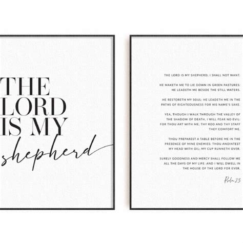 Psalm 23 Bible Verse Wall Art Set Of 3 Prints Scripture Wall Etsy