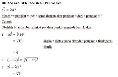 BILANGAN BERPANGKAT PECAHAN DAN MENYEDERHANAKAN BENTUK AKAR Media