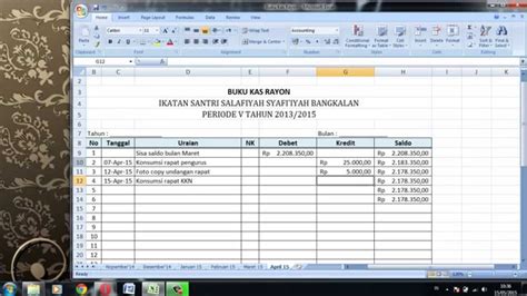Membuat Buku Kas Besar Dengan Microsoft Office Excel Making Large Cash