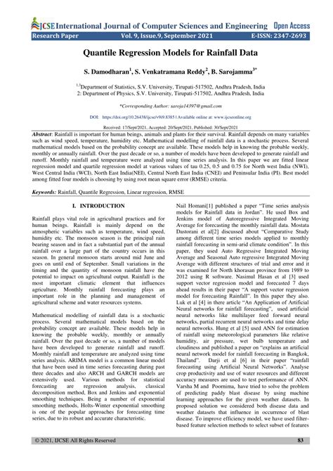 pdf quantile regression models for rainfall data