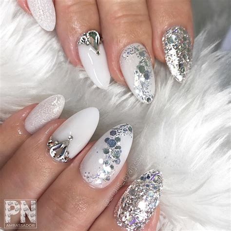 74 White Nails With Diamonds That Will Amaze You