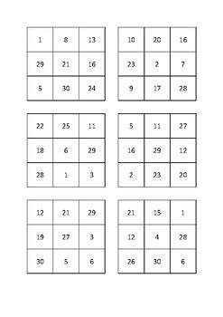 Bingo Cards 1 30 By La Clase De La Maestra TPT