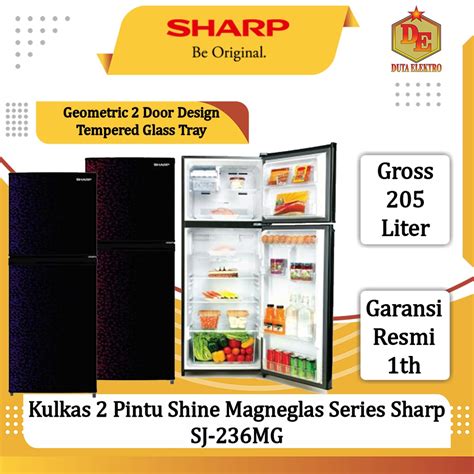 Jual Kulkas Pintu Shine Magneglas Series Sharp Sj Mg Shopee