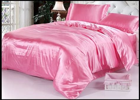 Aliexpress Buy Luxury Pink Silk Bedding Set Satin Sheets Super
