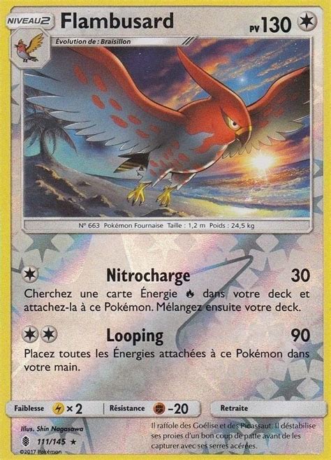Flambusard Reverse carte Pokémon 111 145 Gardiens Ascendants