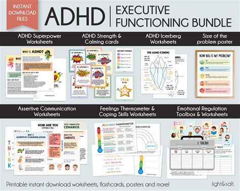 ADHD Coping Skills Worksheet Editable Fillable Printable PDF
