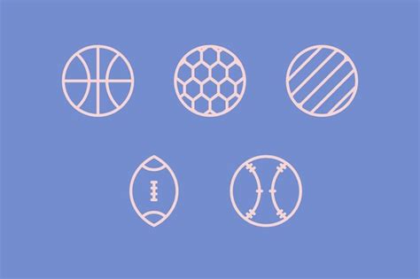 Paquete De Iconos De Pelota Deportiva Vector Premium