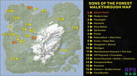 Sons Of The Forest Full Map Guide ALL WEAPONS LOCATIONS YouTube