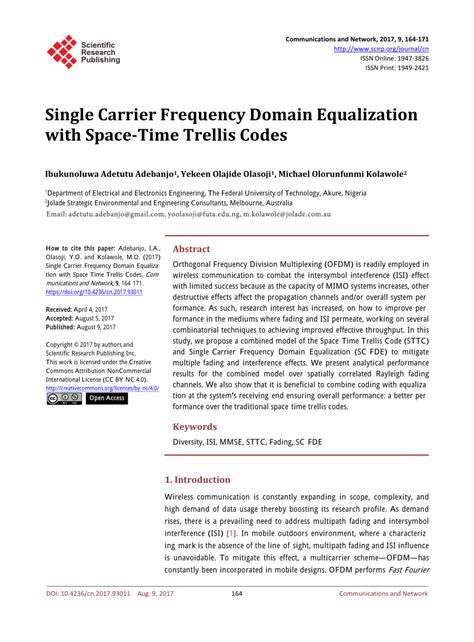 pdf single carrier frequency domain equalization with space time trellis codes
