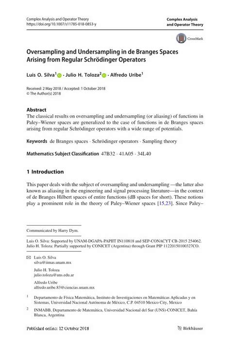 pdf oversampling and undersampling in de branges spaces dokumen tips