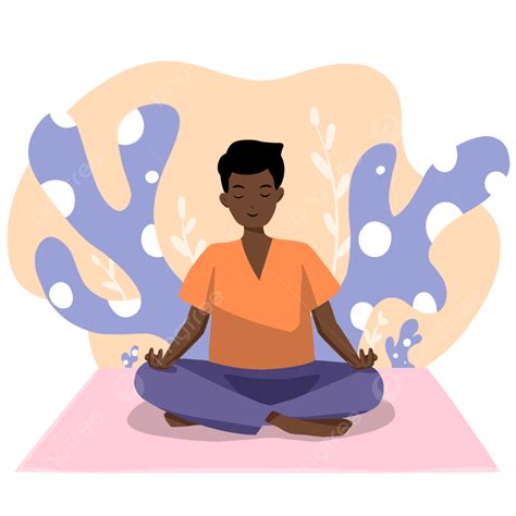 Ilustración De Meditación De Yoga De Personaje De Dibujos Animados