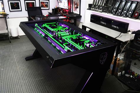 custom desk pc build 38 erebus x299 and x399 dual system desk build builds gg