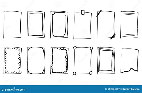 Encadré De Dessin Et Bordure D esquisse Dessinée à La Main Dessin