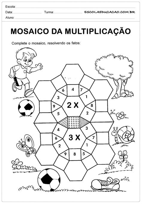 Atividades de Multiplicação 2º ano Para Imprimir Educação
