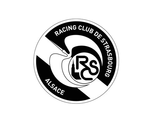 RC Strasbourg Club Logo Symbol Black Ligue 1 Football French Abstract