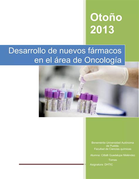 Desarrollo de nuevos fármacos en el area de oncología PDF