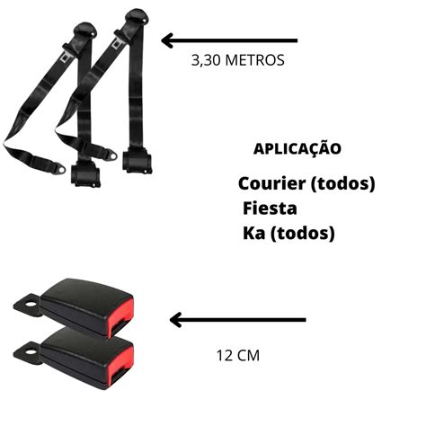 Kit Cinto de Segurança Dianteiro Retrátil 3P Para Ford Fiesta e KA