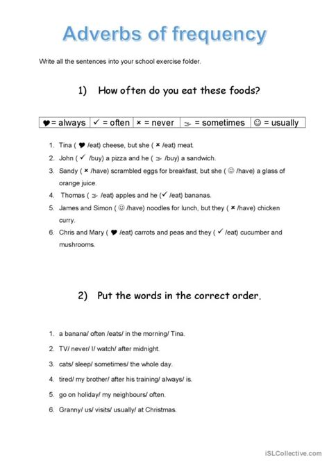 Adverbs of frequency general gramma Deutsch DAF Arbeitsblätter pdf doc