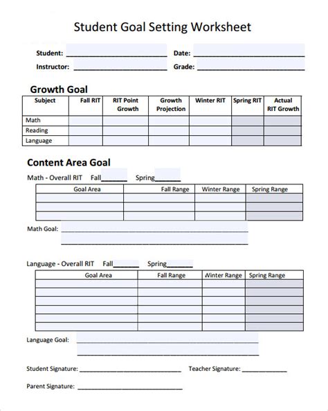 Employee Goal Setting Template