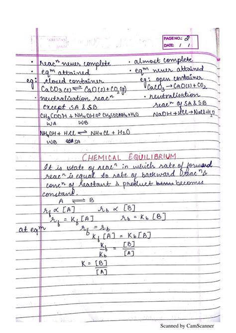 SOLUTION Chemical Equilibrium Neet Chemistry Notes Studypool