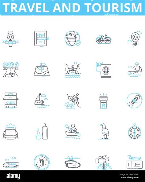 Travel And Tourism Vector Line Icons Set Voyage Trip Adventure Tour